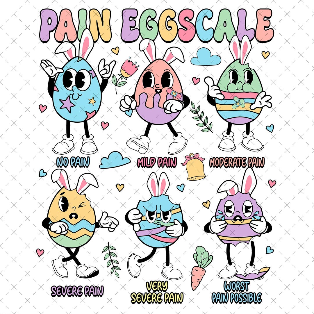 Pain Scale Easter Png, Easter Nurse Png, Easter Png, Labor Delivery ...
