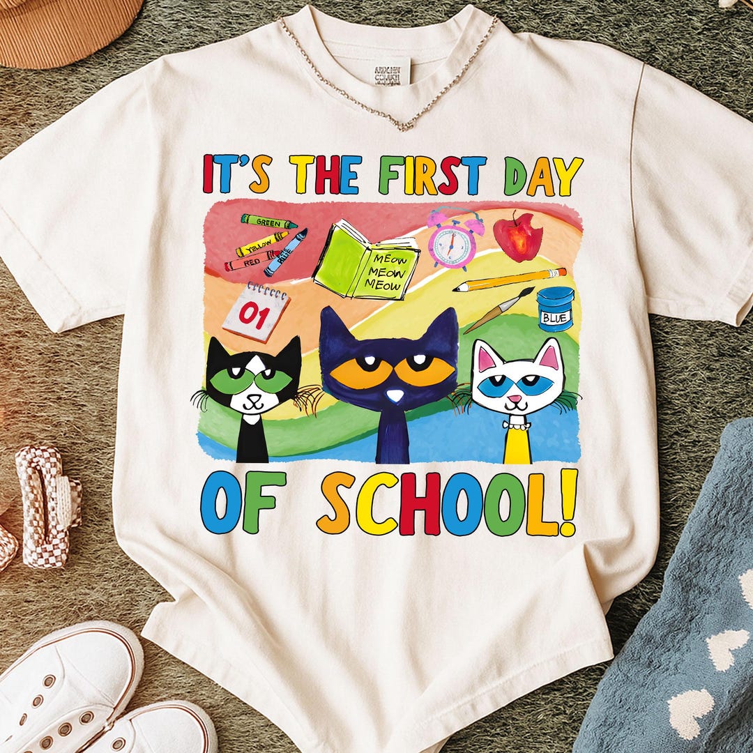 Pete the Cat It_s the First Day of School Png, Teacher Life Png, Book ...