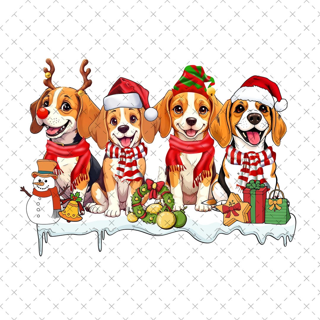 Beagle Christmas PNG, Cute Beagle Dog Lover Christmas Sublimation Png ...