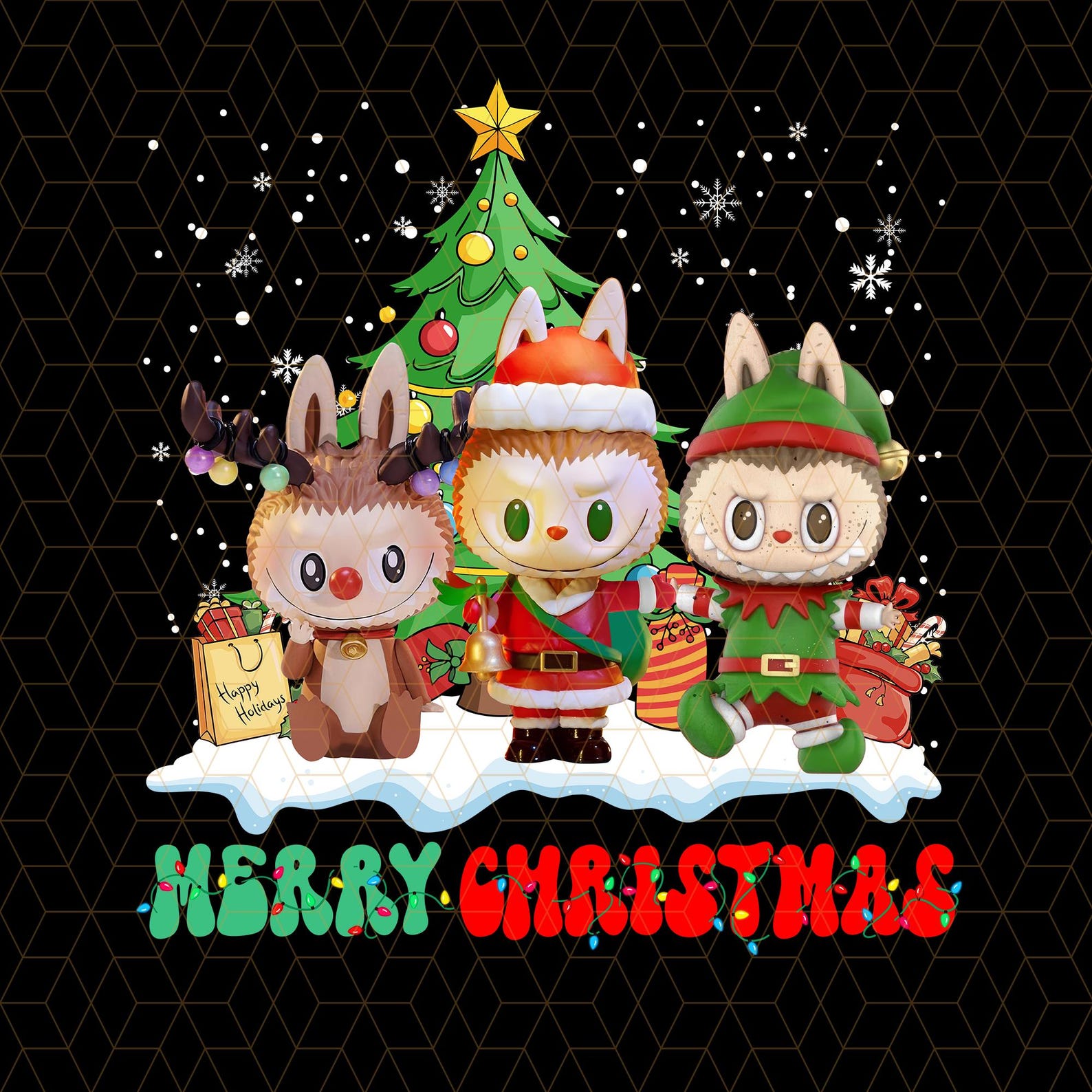 Labubu Merry Christmas Png, Xmas Labubu Png, Labubu Gift Png, Labubu ...