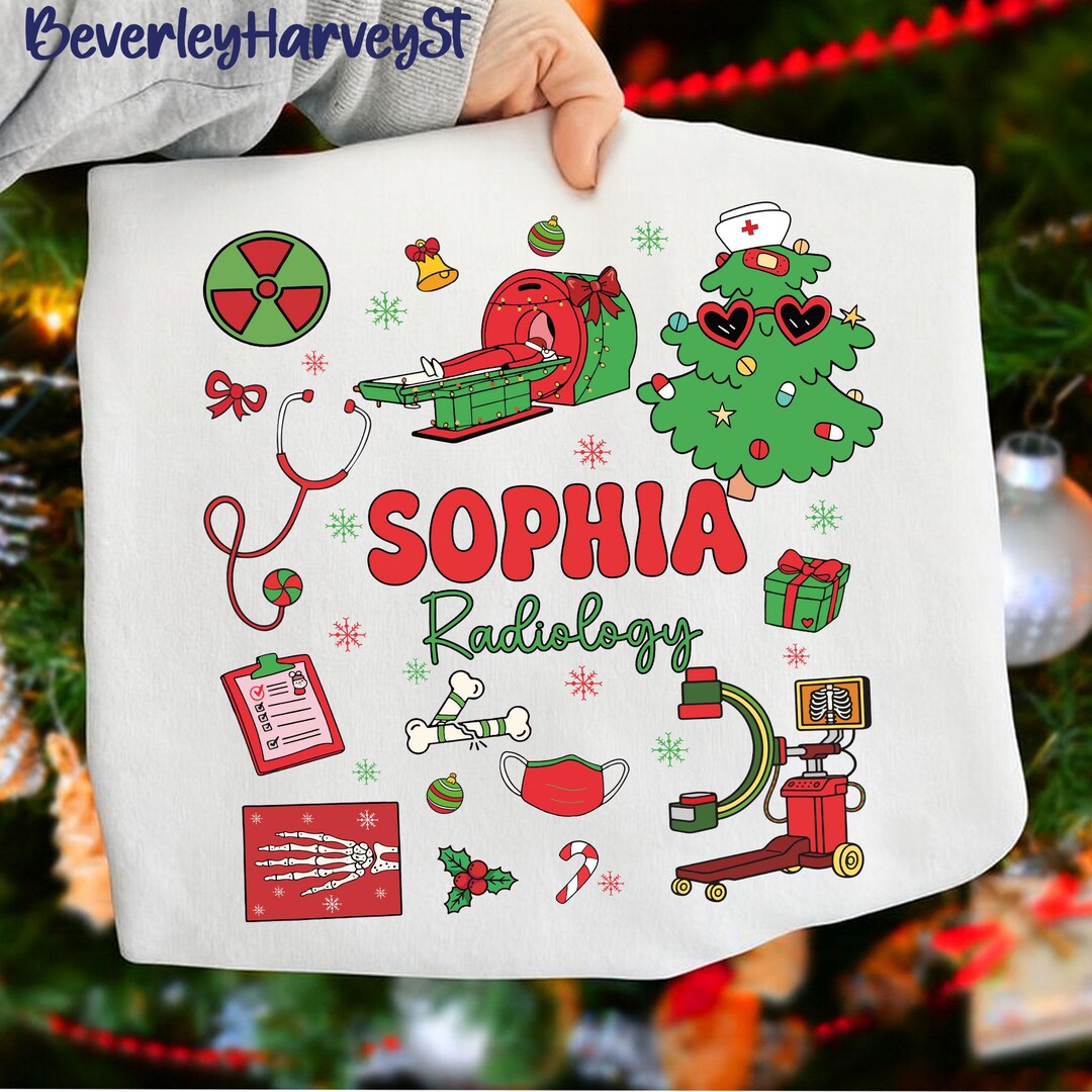Custom Name Radiology Rad Tech Nurse Christmas Png, Radiology Christmas ...