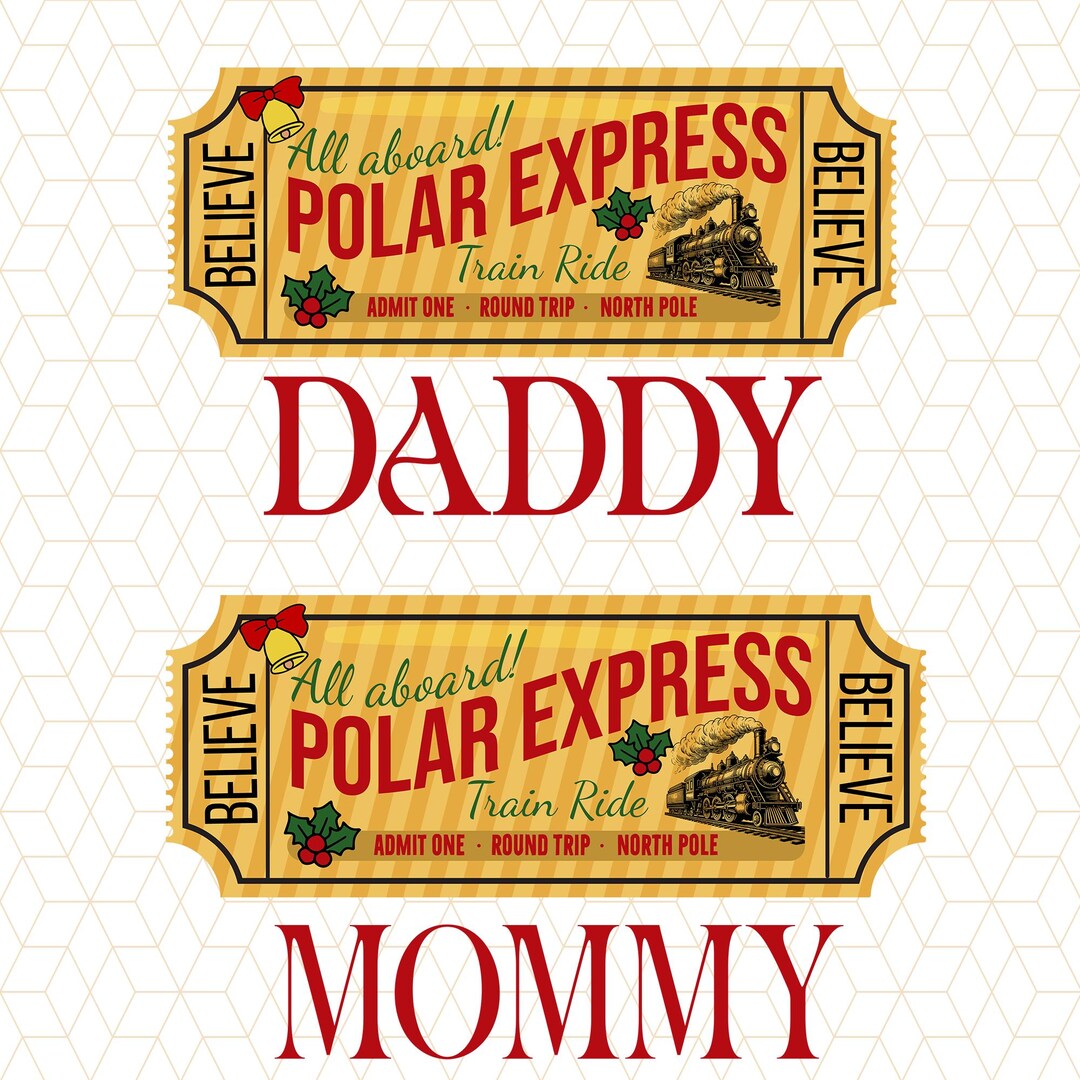 All Aboard Polar Express Ticket Custom Name Png, North Pole Magic ...