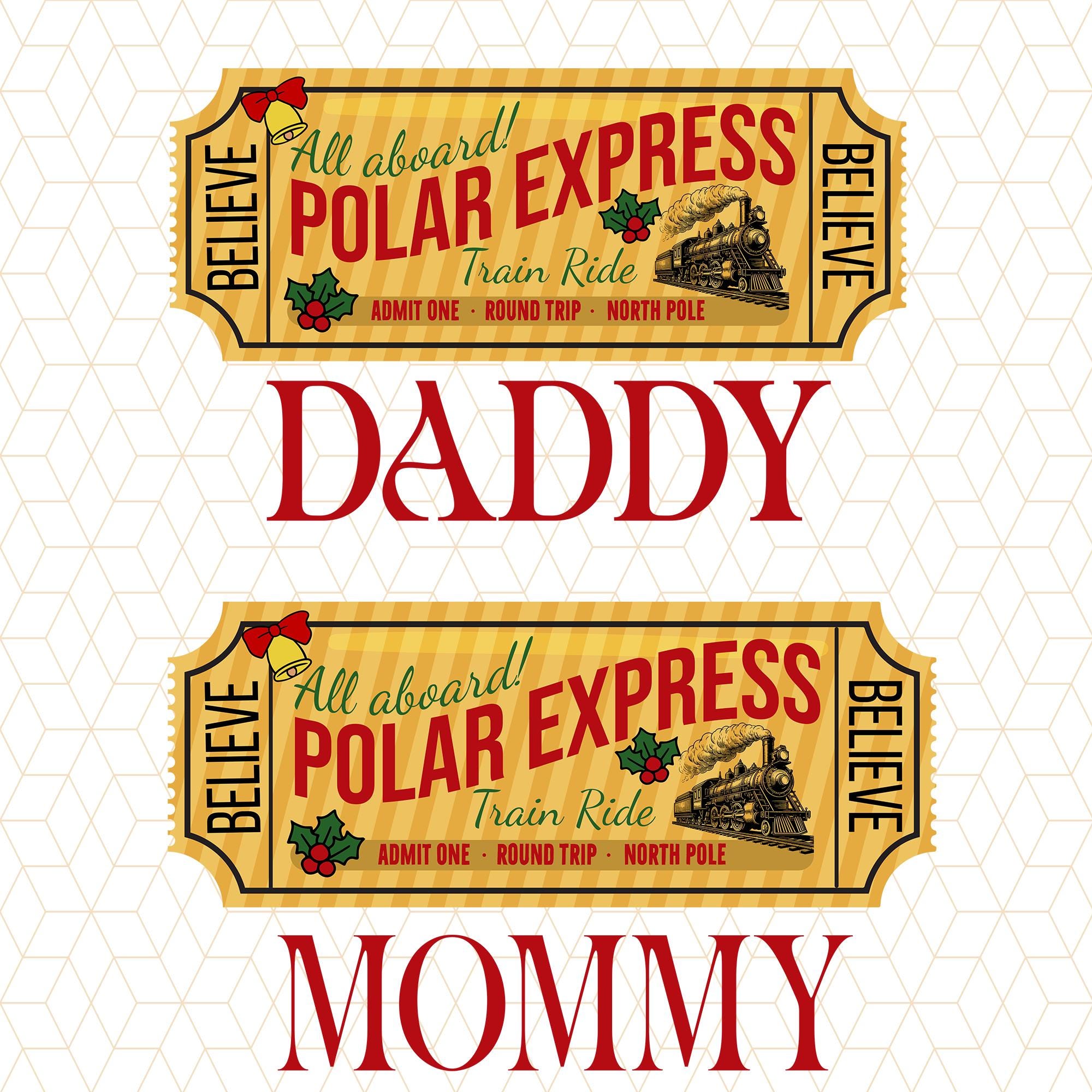 All Aboard Polar Express Ticket Custom Name Png, North Pole Magic ...
