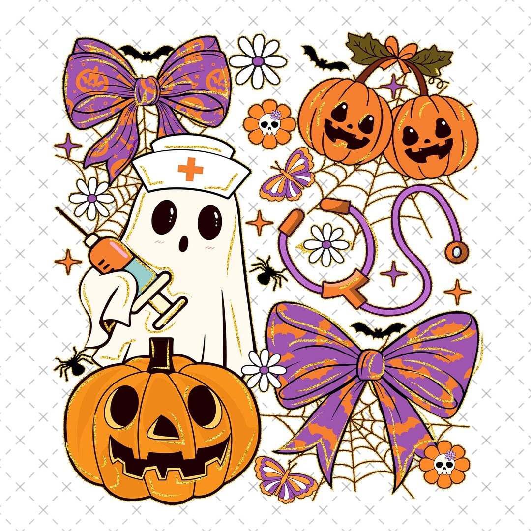 Nurse Halloween Coquette Png, Cute Spooky Nurse Shirt Design, Funny ...
