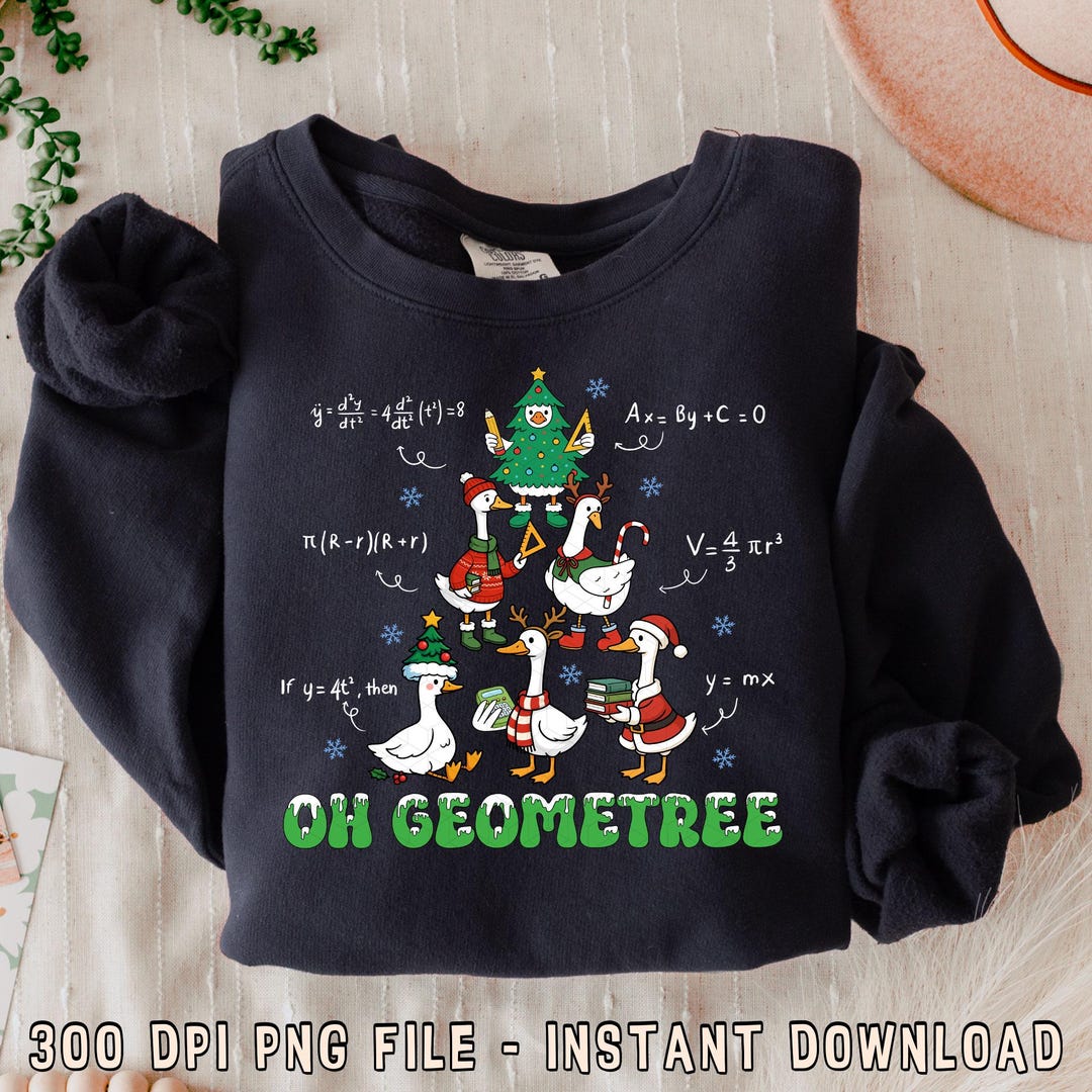 Oh Geometree Goose Math Teacher Christmas Png, Christmas Math Teacher ...