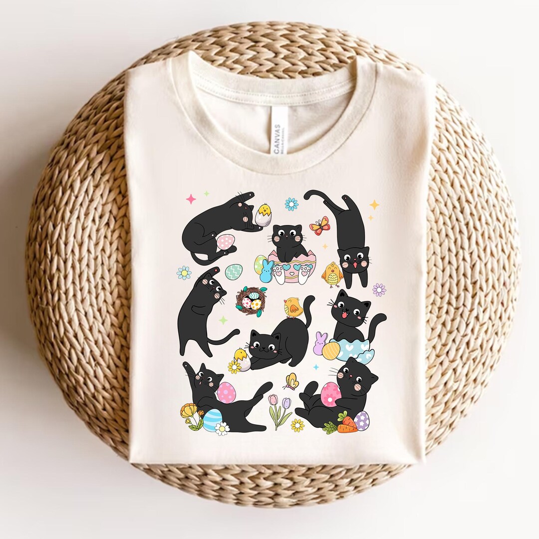 Black Cat Easter Png, Easter Png, Retro Easter Png, Cute Black Cat Png ...