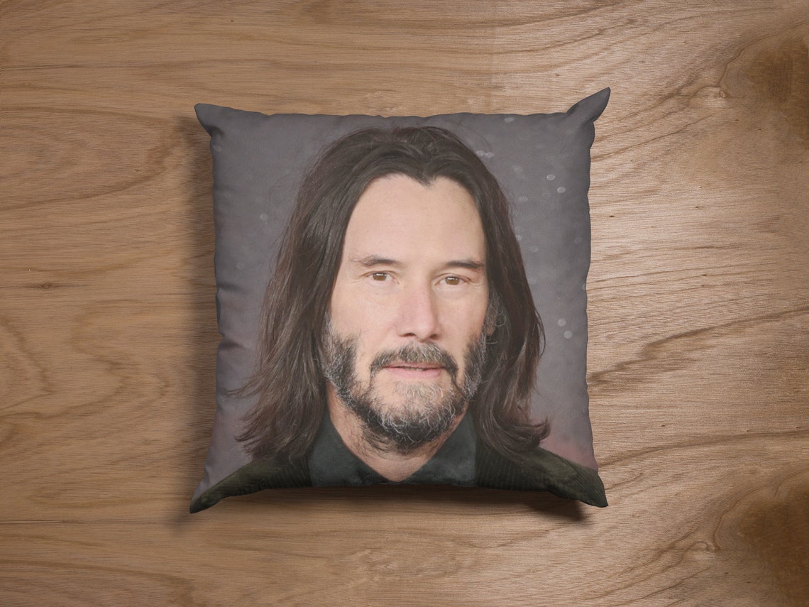 Keanu Reeves Square Pillow Spun Polyester Square Pillow, Custom Throw ...