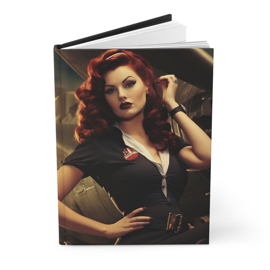 Vintage 1920s Pin-up Aviator A5 Notebook Nostalgic Charm for Aviation ...