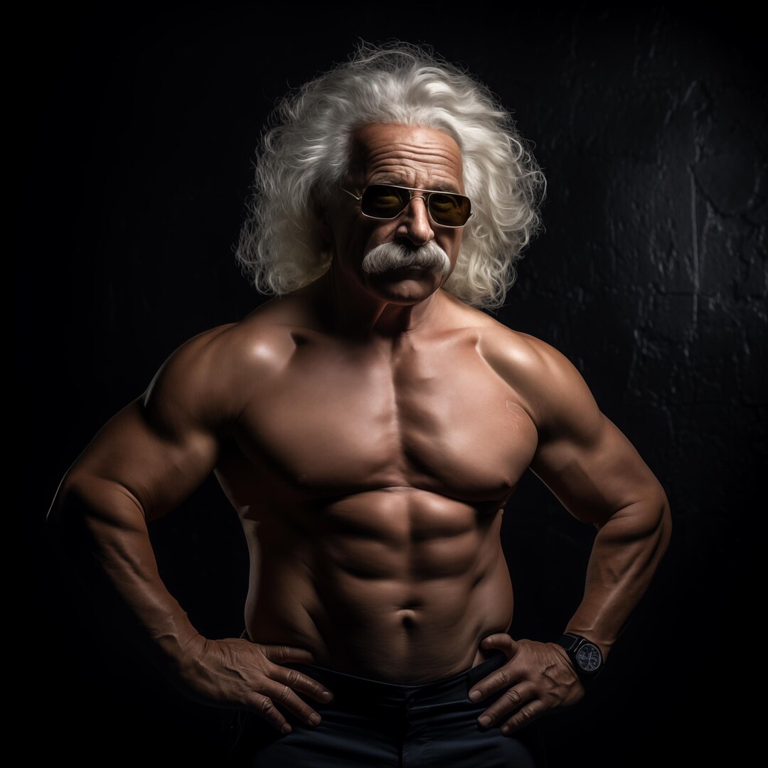 Einstein, Bodybuilder, Workout, Funny Images, Joke, Digital Image - Etsy