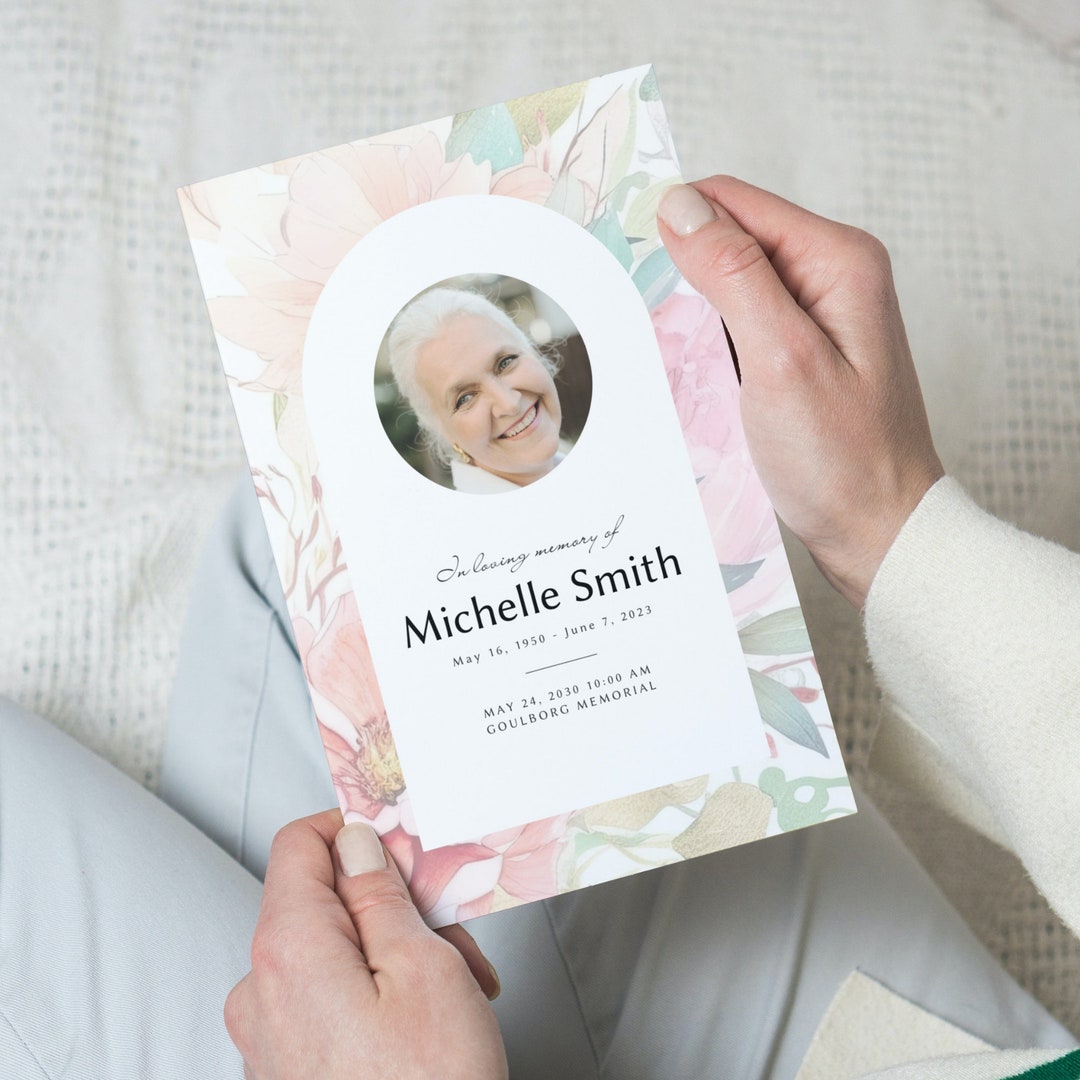 Editable Funeral Program Template Memorial Programs Digital Download ...