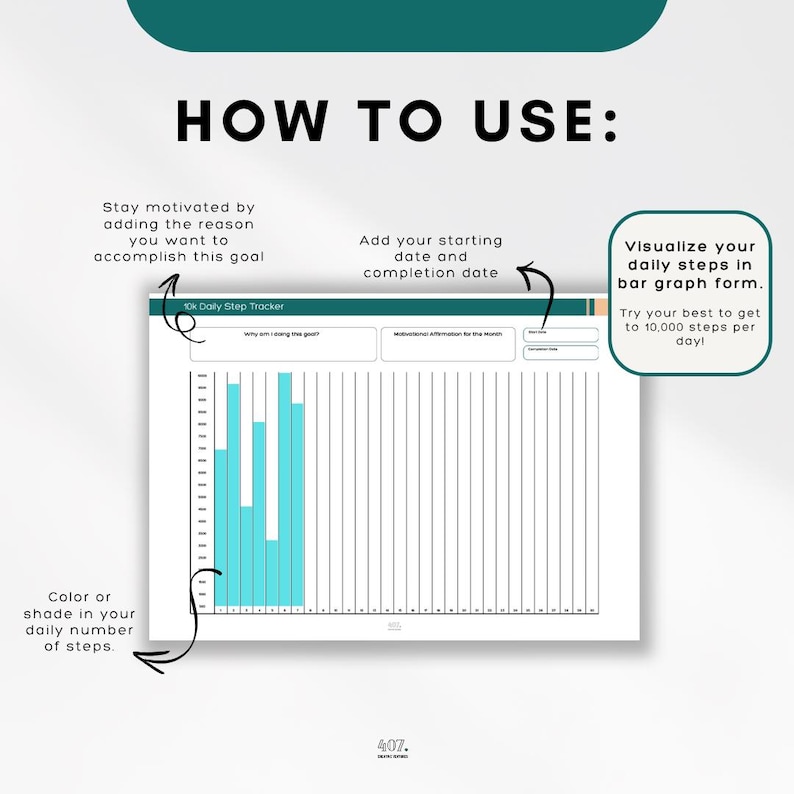 30-day Steps Tracker: Printable Fitness Challenge (reusable PDF ...