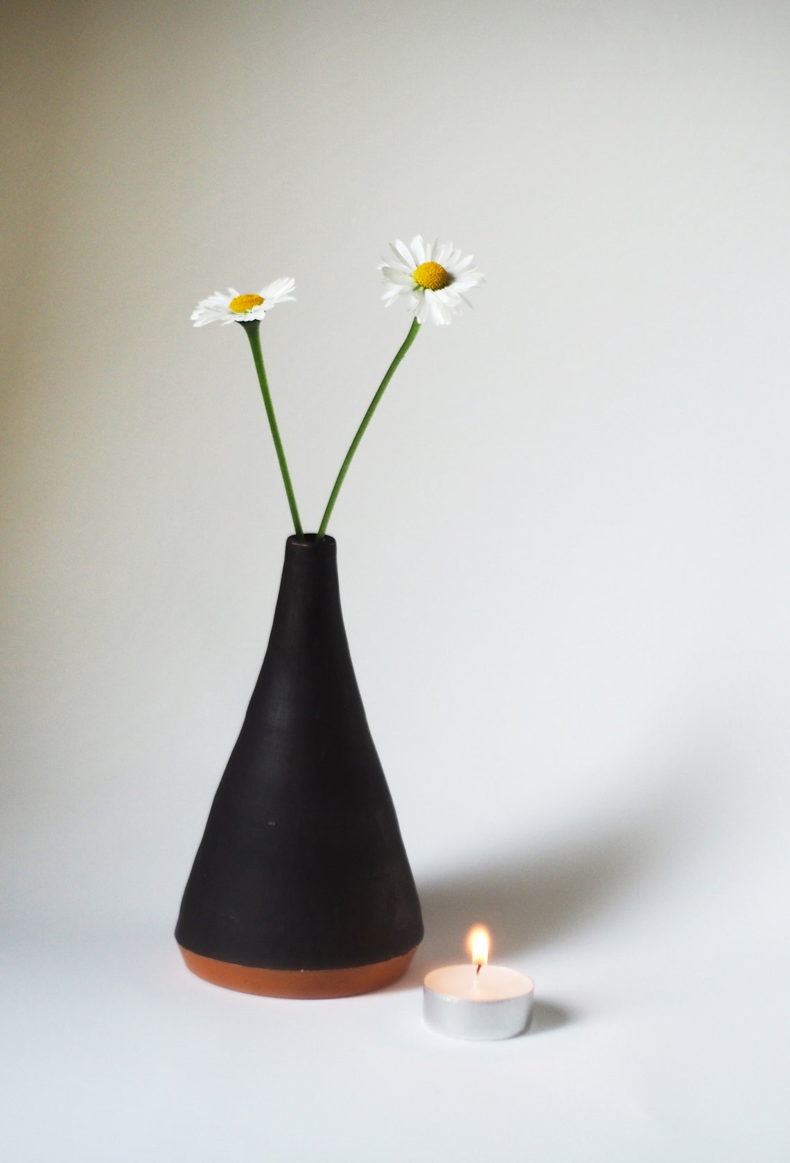 Small Black Vase Perfect for One Flower, or Branch. - Etsy