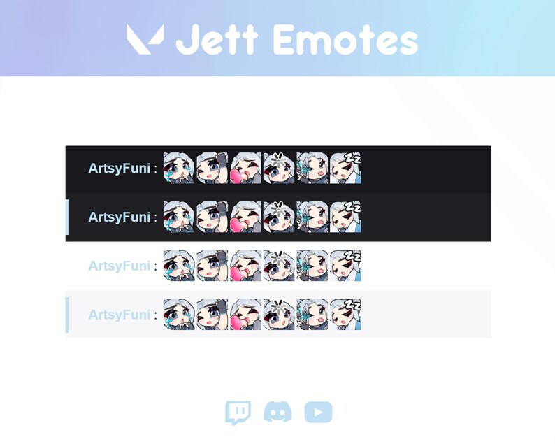 Valorant: 6 Jett Emotes | GIF Kawaii, Cute, Valorant, Anime, Chibi ...