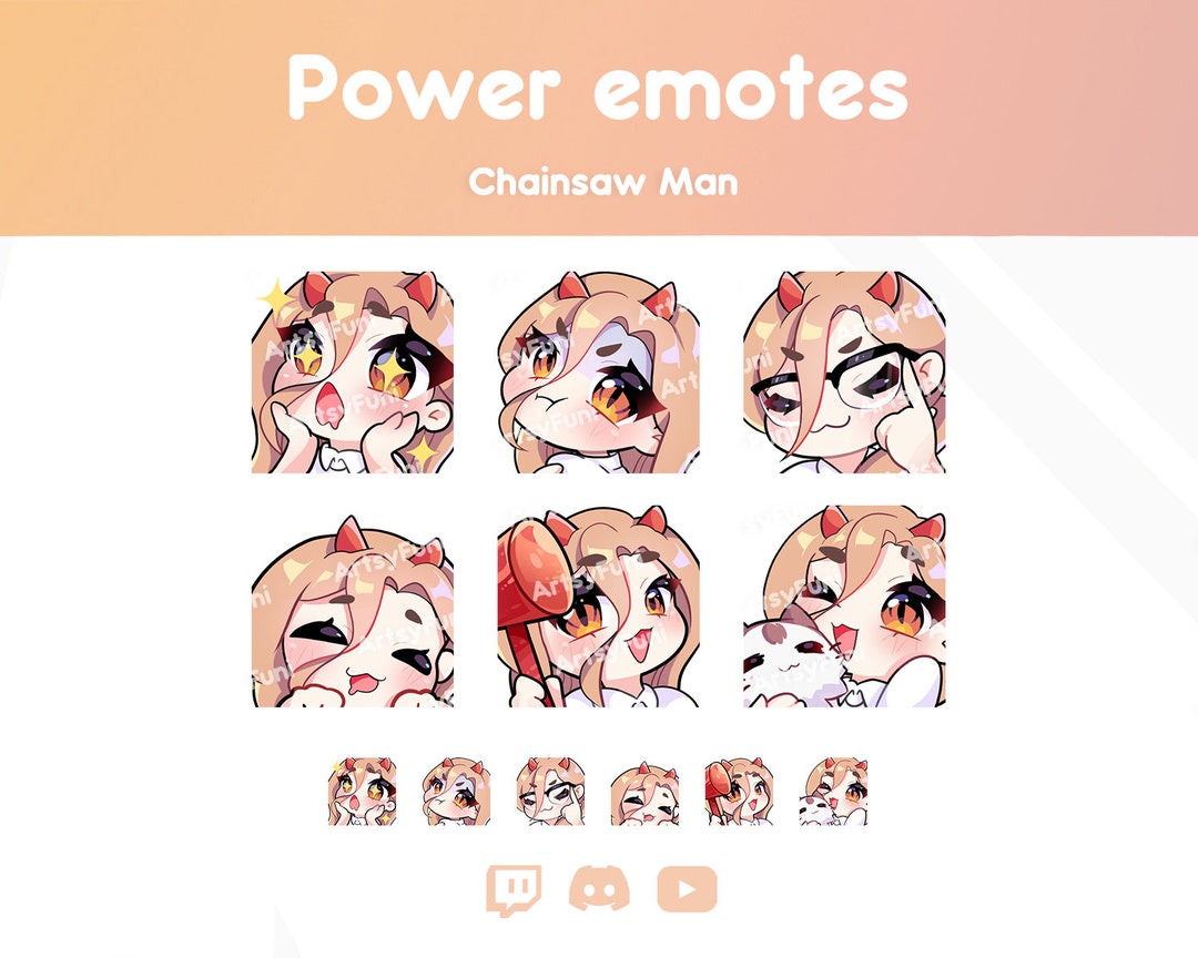 CSM Power and Meowy GIF Kawaii, Cute, Anime, Chibi Emotes for Streamers ...