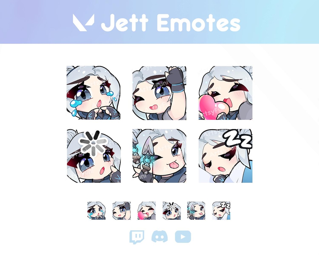 Valorant: 6 Jett Emotes | GIF Kawaii, Cute, Valorant, Anime, Chibi ...