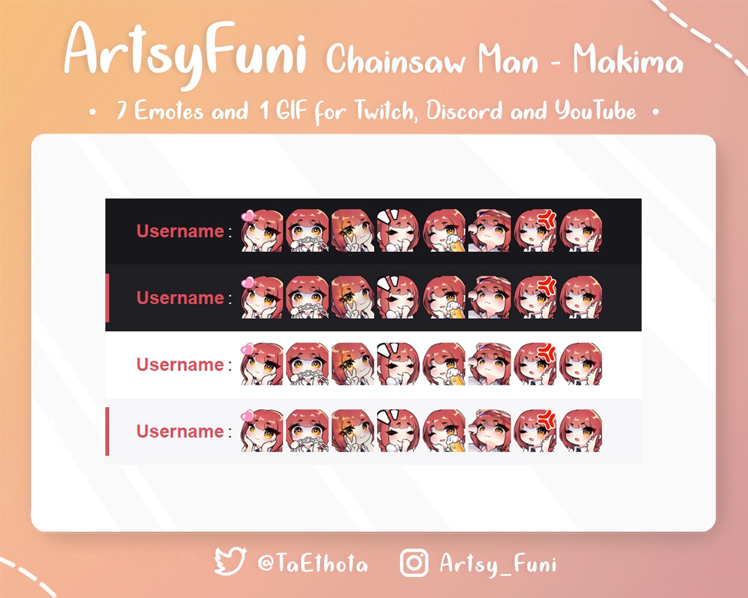 CSM Makima GIF Kawaii Cute Anime Chibi Emotes para - Etsy España