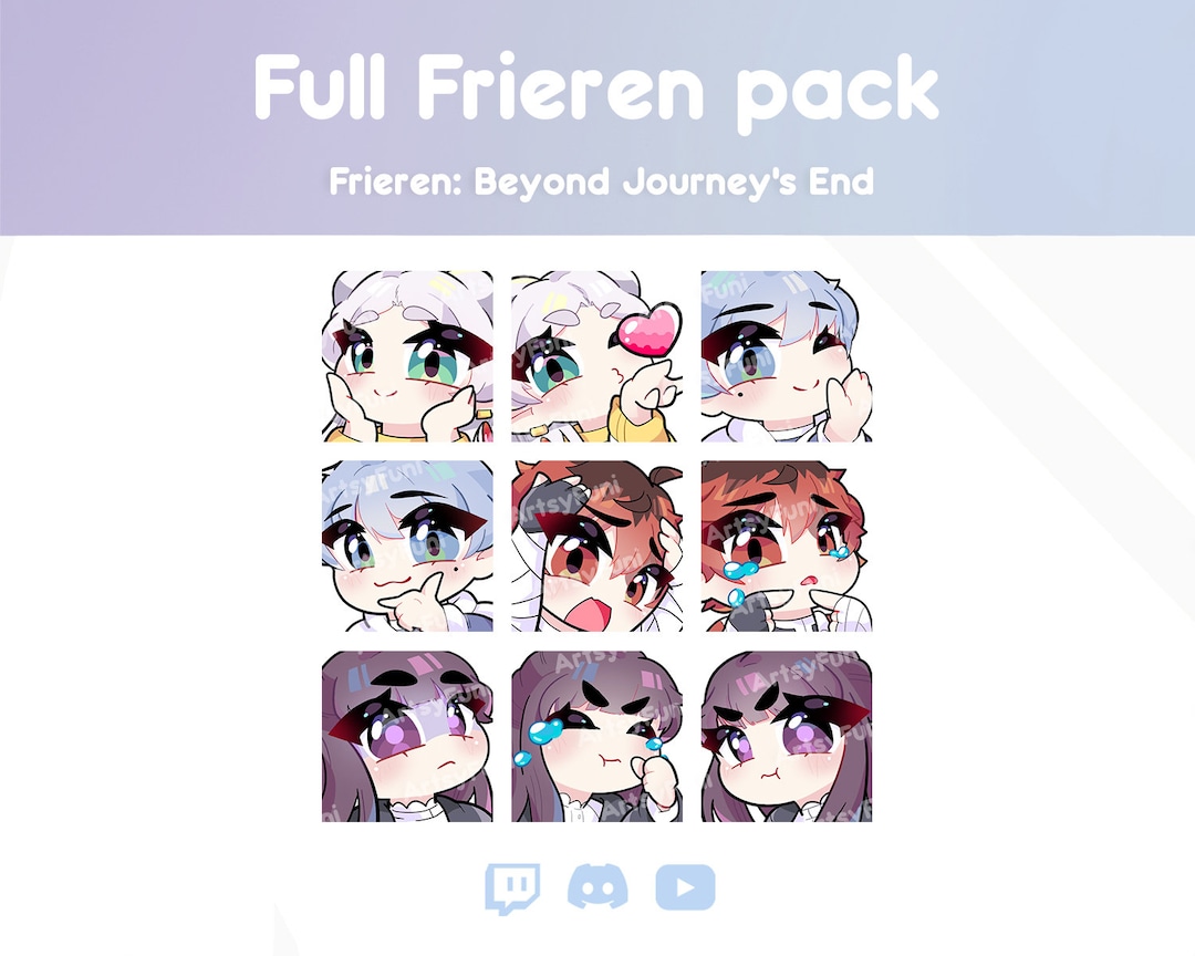 Frieren Anime Emotes, Twitch, Discord, Youtube (digital File) - Etsy