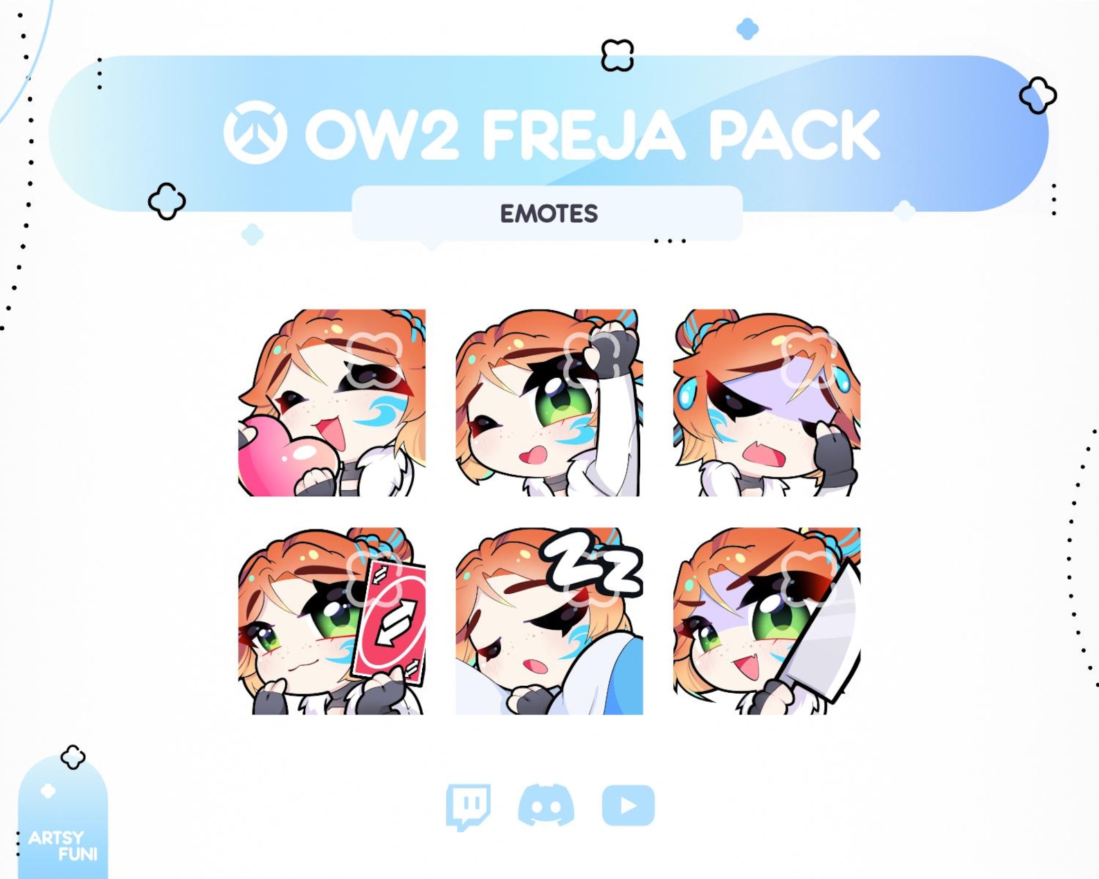 Freja Overwatch 2 Emotes: Kawaii Chibi GIF for Twitch, Discord, Youtube ...