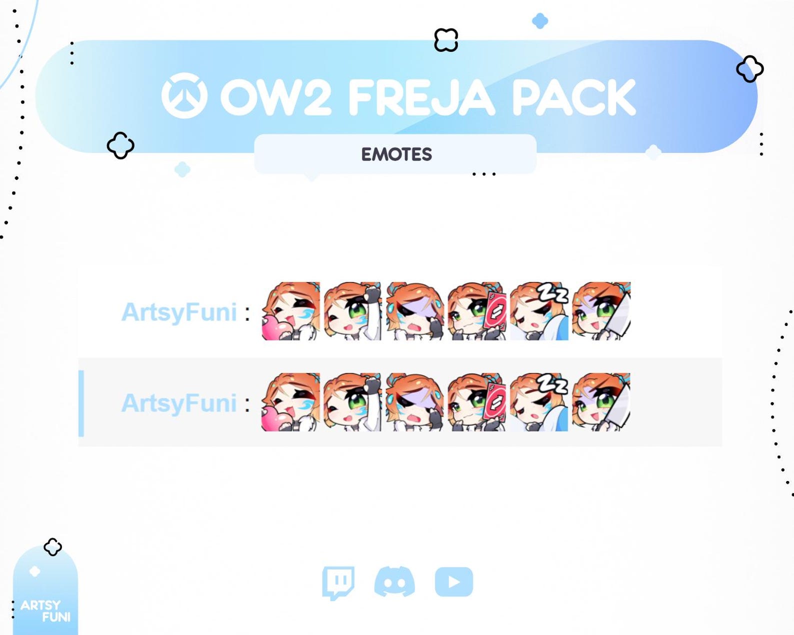 Freja Overwatch 2 Emotes: Kawaii Chibi GIF for Twitch, Discord, Youtube ...