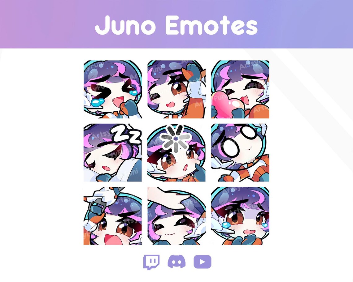 Overwatch 2: Juno 9 Emotes | GIF Kawaii, Cute, OW2, Anime, Chibi Emotes ...