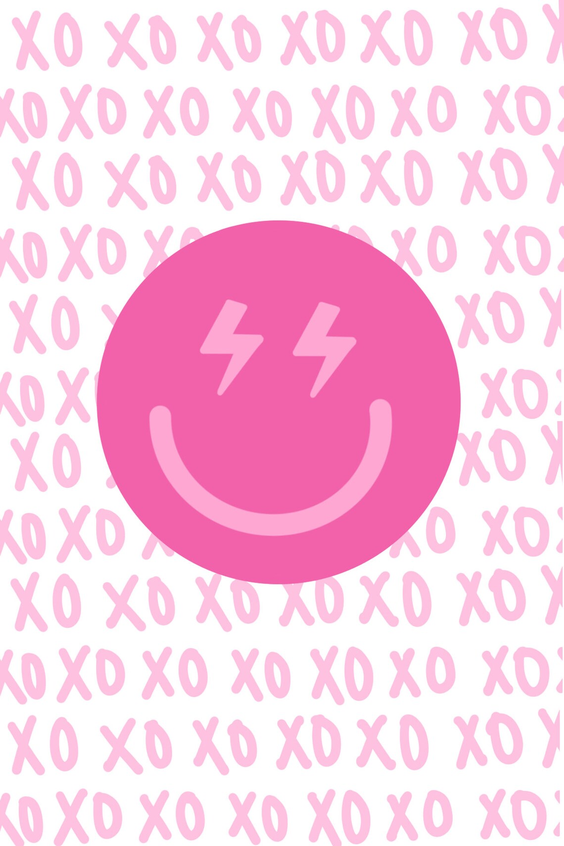 Pink Smiley Face Print - Etsy
