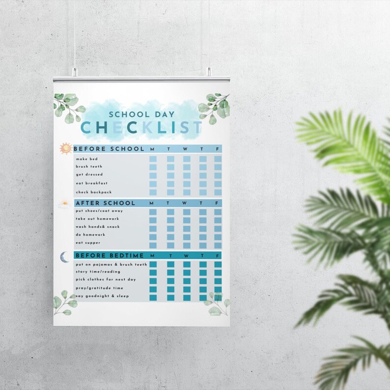 Printable Checklist, Children's Daily Planner, Kids Planner, Kids ...