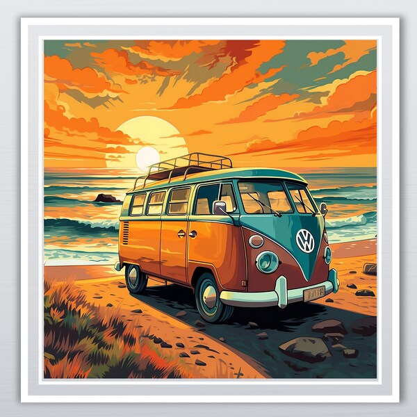 Vw Camper Van Poster - Etsy
