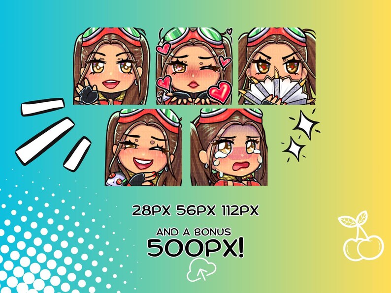 Loba Cherry Bomb Emote Pack Apex Legends Twitch Emotes Stickers 5PCS - Etsy