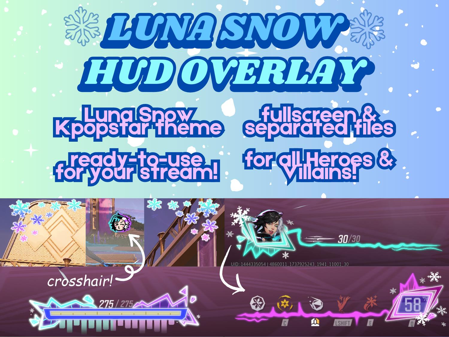 Luna Snow Theme HUD Overlay - Marvel Rivals HP Overlay&skills Overlay ...