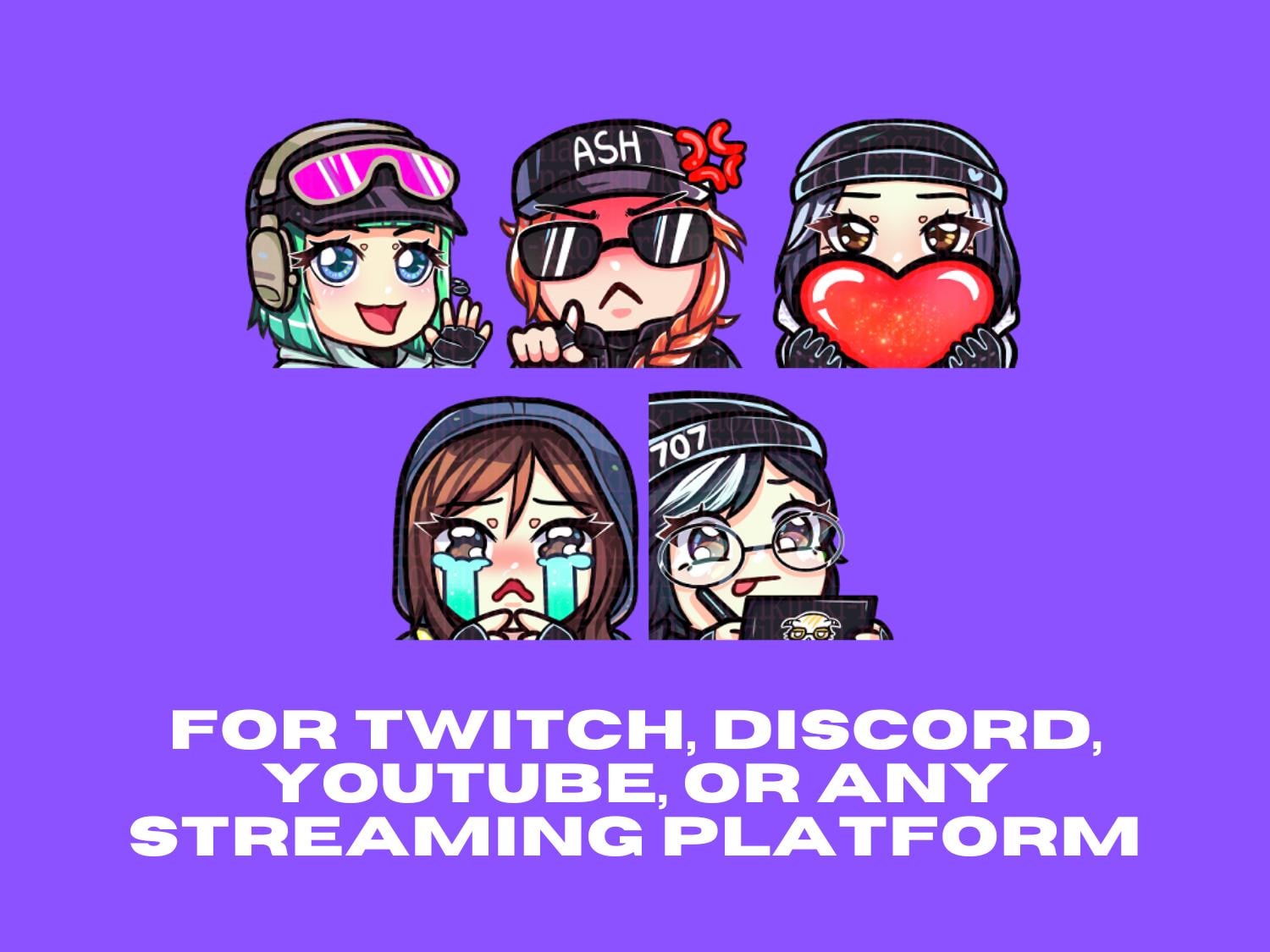 Rainbow Six Siege Emote Pack Pt.1 - Twitch Emotes - Stickers - Female ...