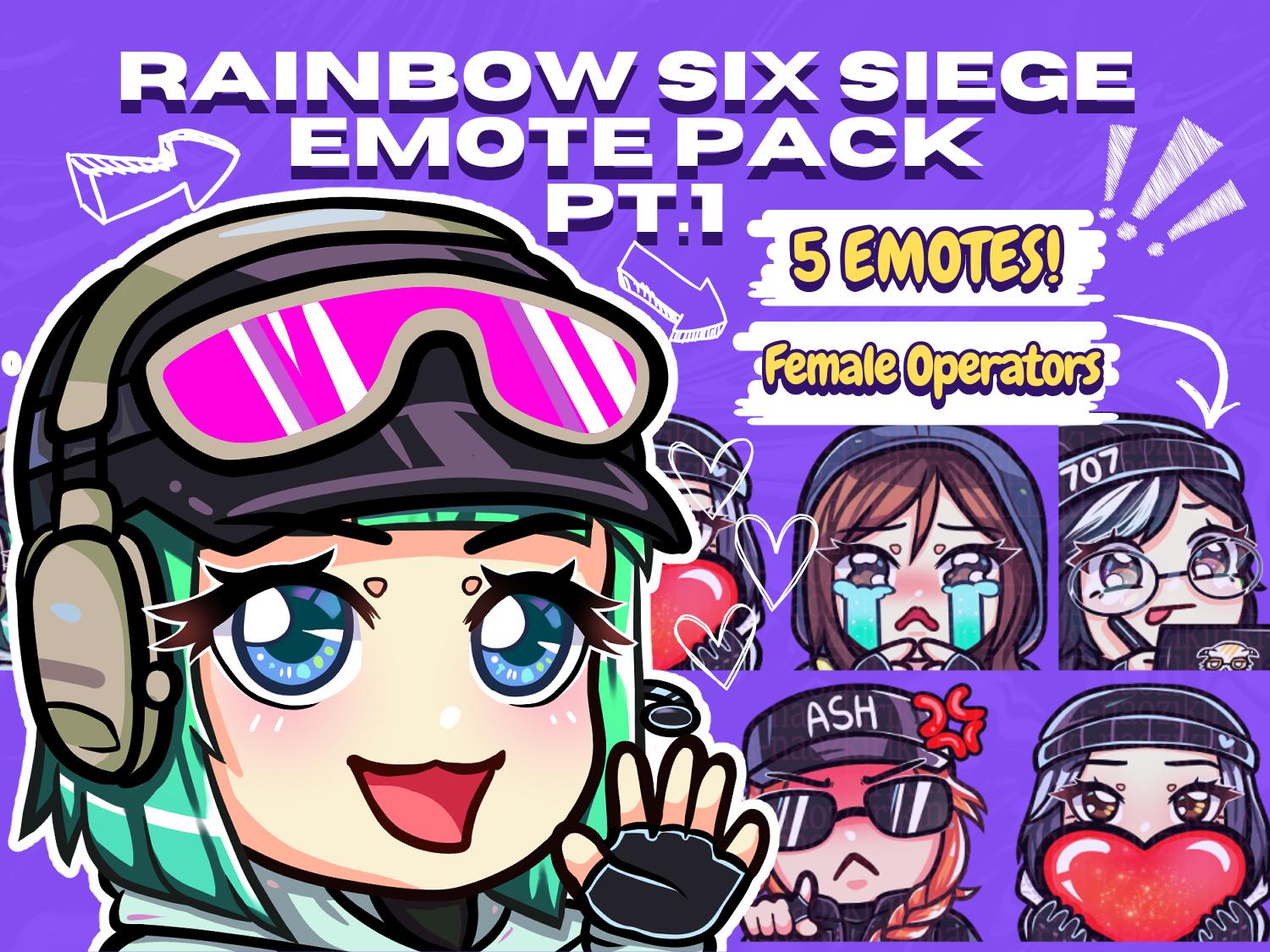 Rainbow Six Siege Emote Pack Pt.1 - Twitch Emotes - Stickers - Female ...