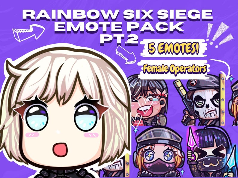 Rainbow Six Siege Emote Pack Pt.2 - Twitch Emotes - Stickers - Female ...