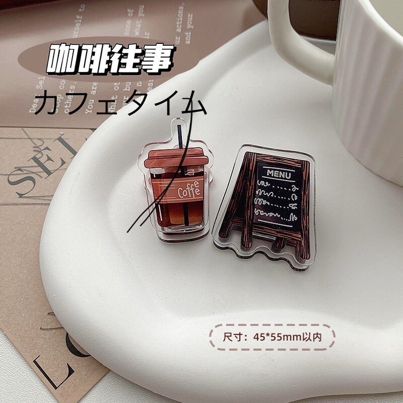 Coffee Time Acrylic Clips Diary Scrapbook Paper Clip for Stationery ...