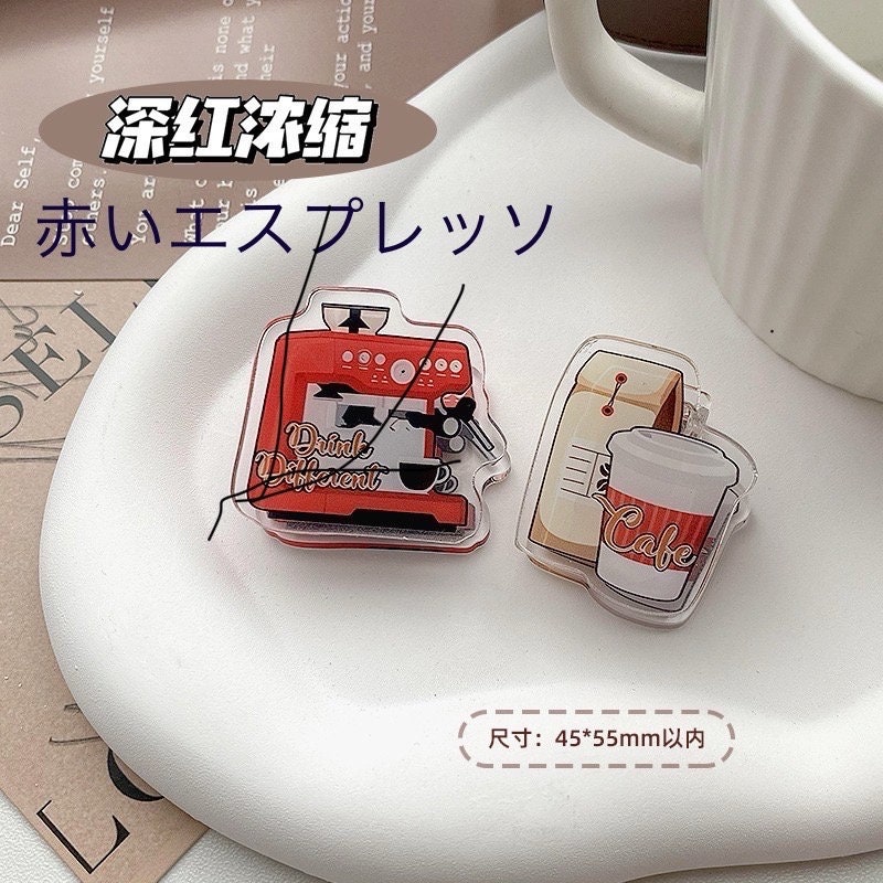 Coffee Time Acrylic Clips Diary Scrapbook Paper Clip for Stationery ...