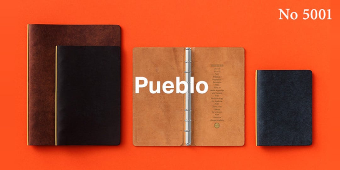 Japan Plotter Pueblo Handmade 6-ring Italian Tanning Leather Notebook ...
