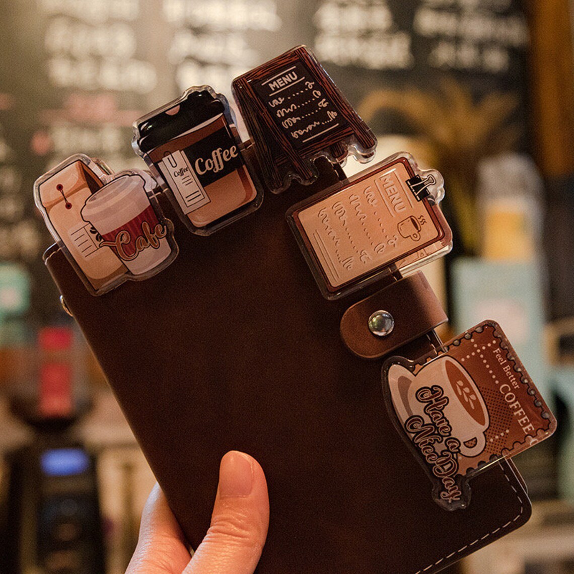 Coffee Time Acrylic Clips Diary Scrapbook Paper Clip for Stationery ...