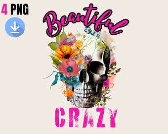 Beautiful Crazy Skull Png, Beautiful Crazy Skull Sublimation Design ...