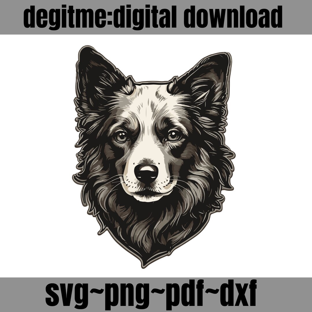 Dog SVG Head Vector Whimsical Canine Clipart for Digital - Etsy