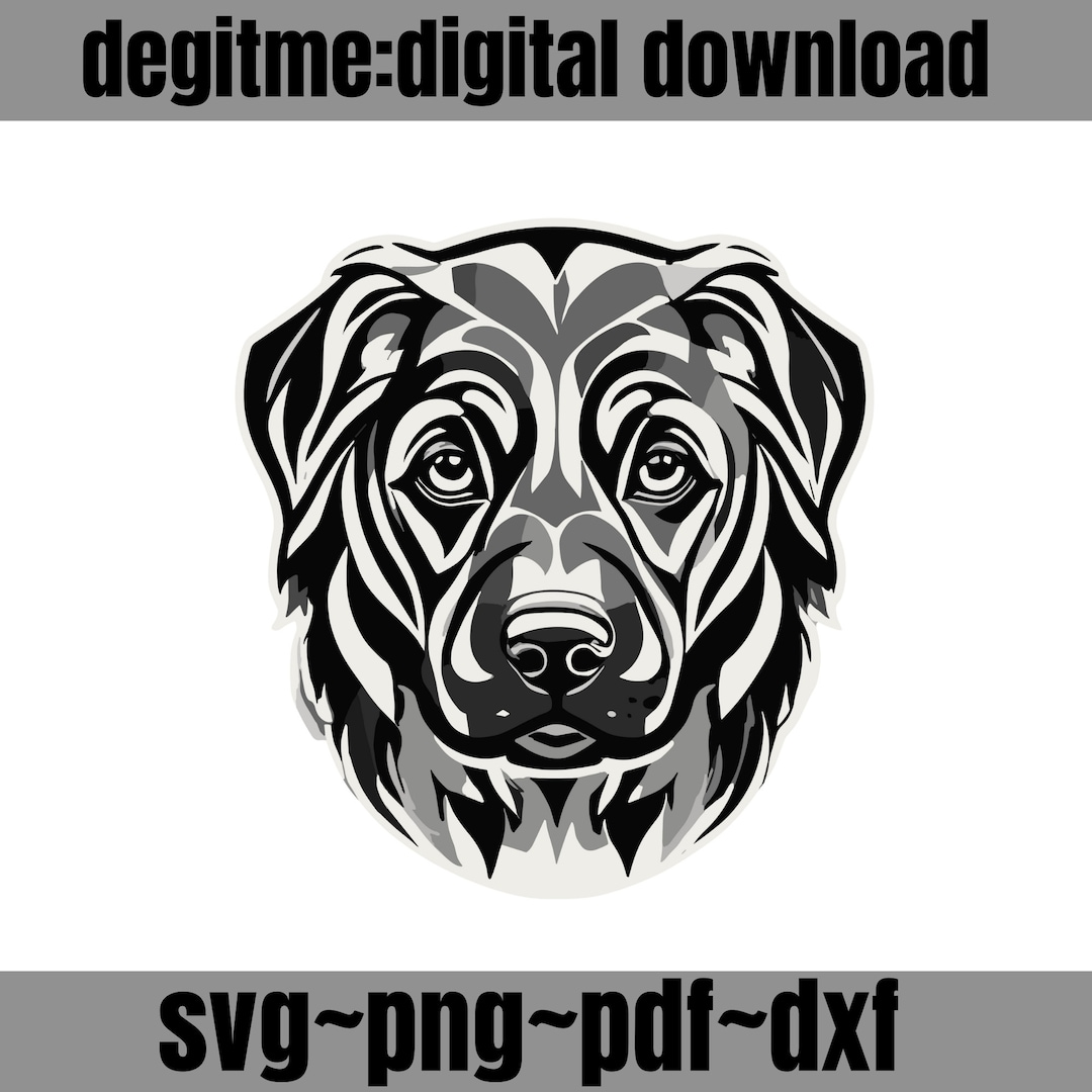 Tête de chien SVG dessin de chien SVG amoureux des chiens - Etsy France