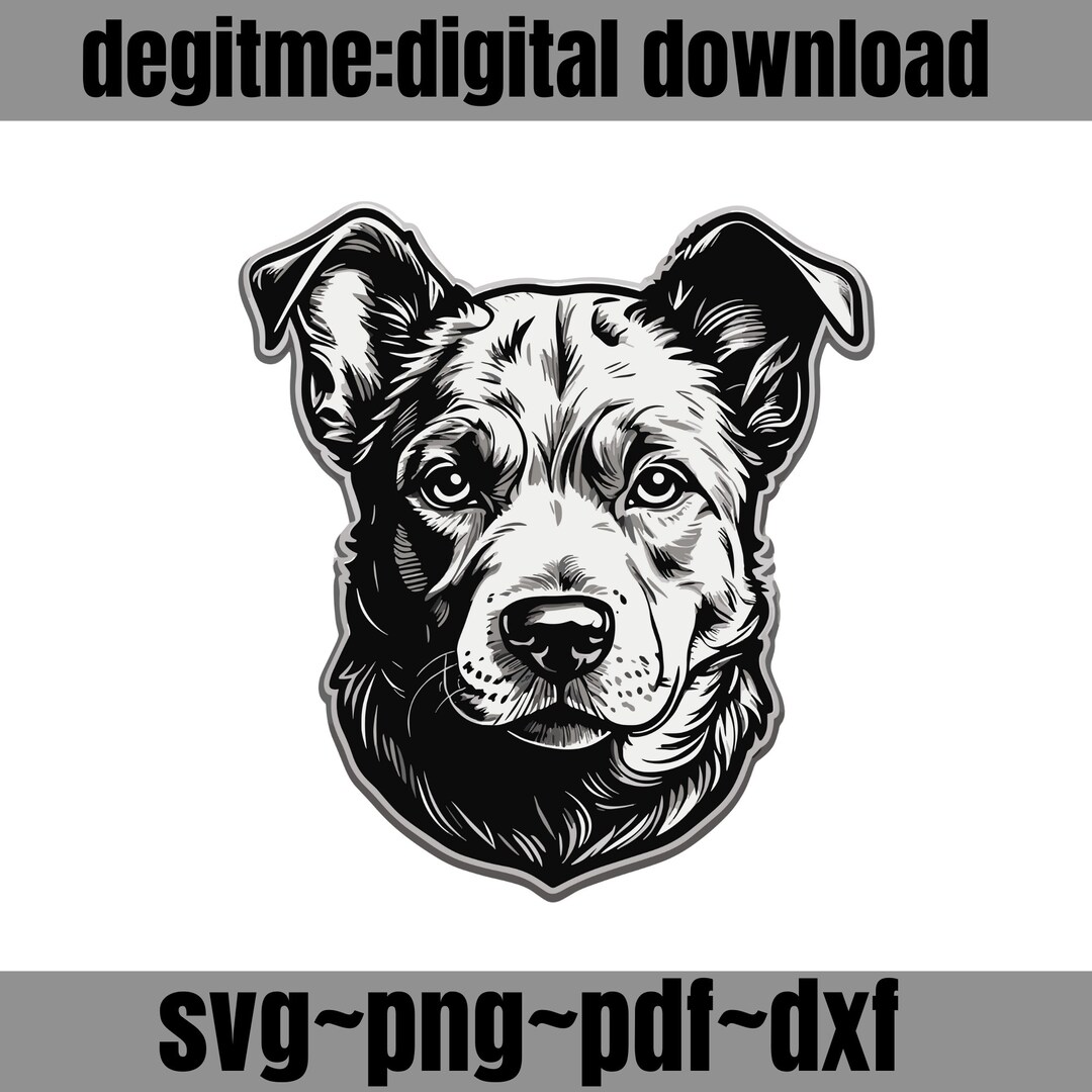 Dog SVG Head Vector Adorable Canine Clipart Digital Download - Etsy