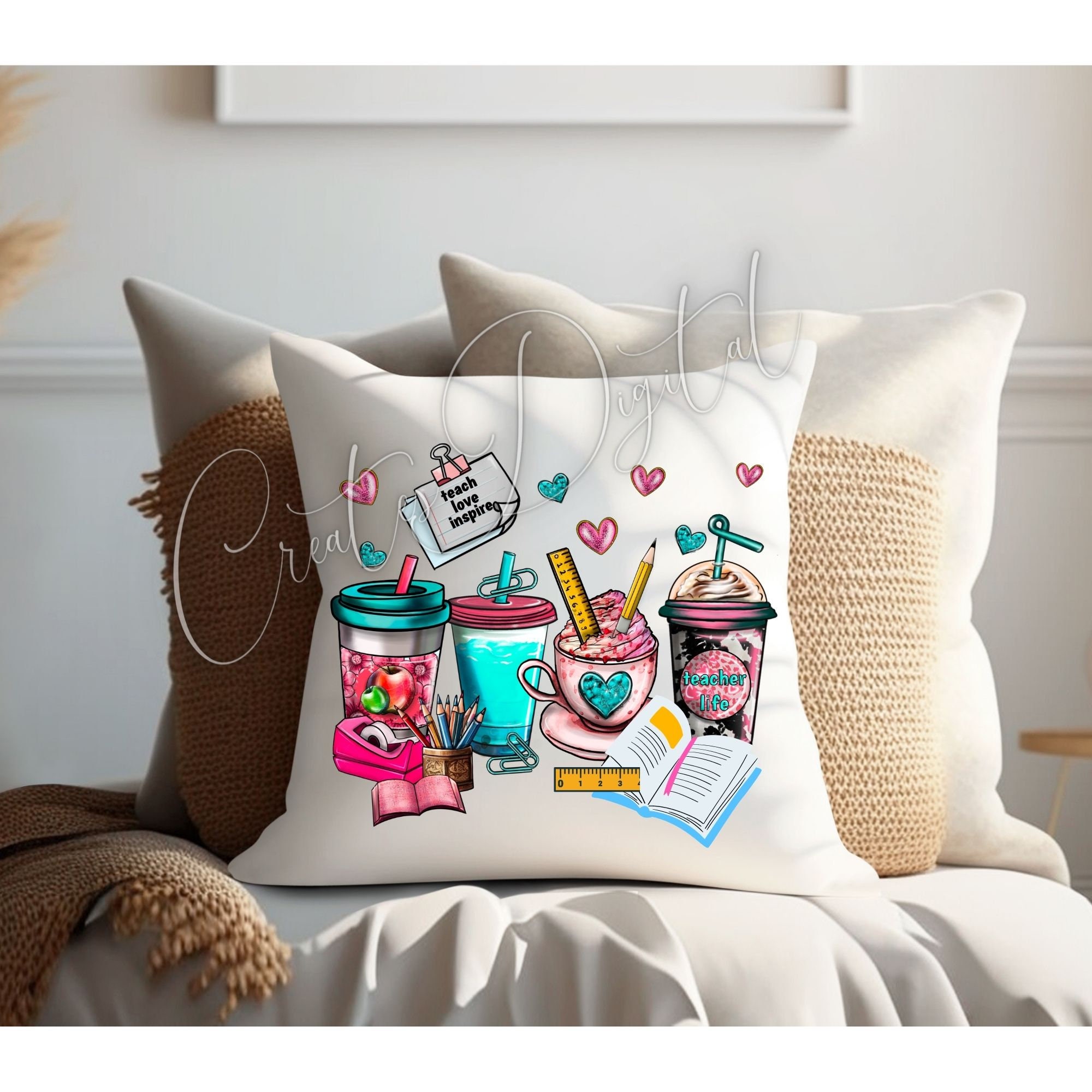 Teacher Coffee Cups Png Sublimation Design Download, Teacher's Day Png ...