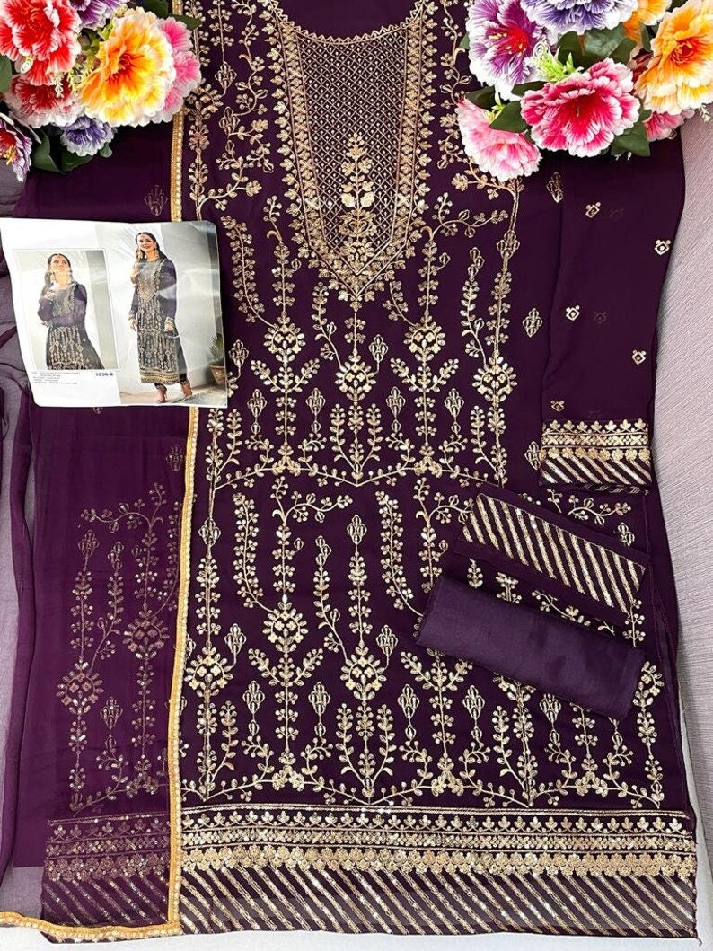 Dharmi Indian Salwar Suit Salwar Suit Pakistani Georgette Party ...