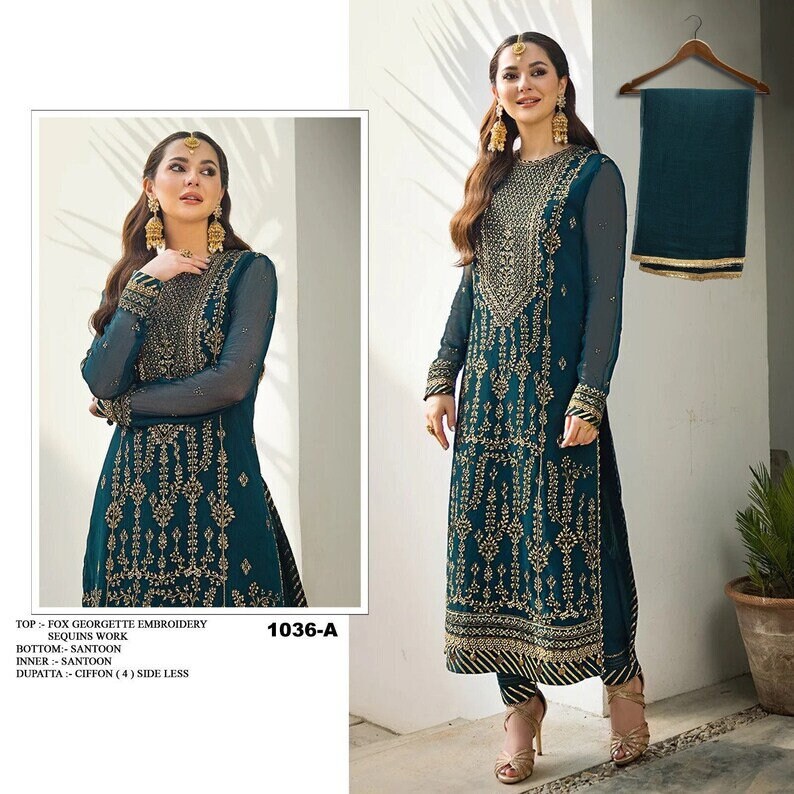 Dharmi Indian Salwar Suit Salwar Suit Pakistani Georgette Party ...