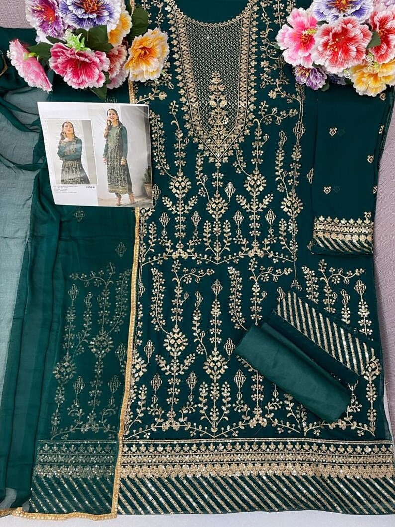 Dharmi Indian Salwar Suit Salwar Suit Pakistani Georgette Party ...