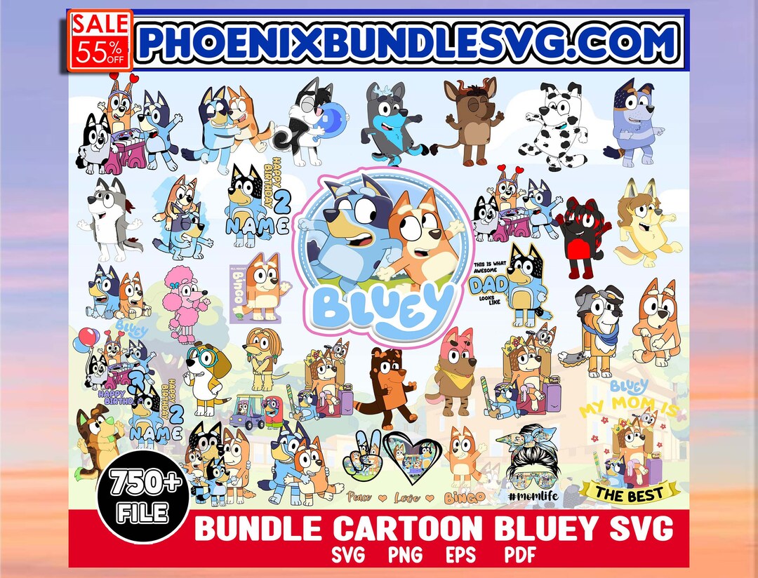 Mega Bluey SVG Bundle Bluey Schnitt Dateien für Cricut Bluey - Etsy.de