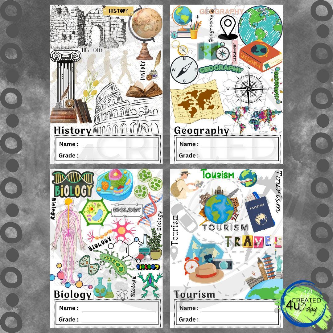 SCHOOL BOOK COVERS - A4 Printable Pdf Pages - Back to School - Easy Mom ...