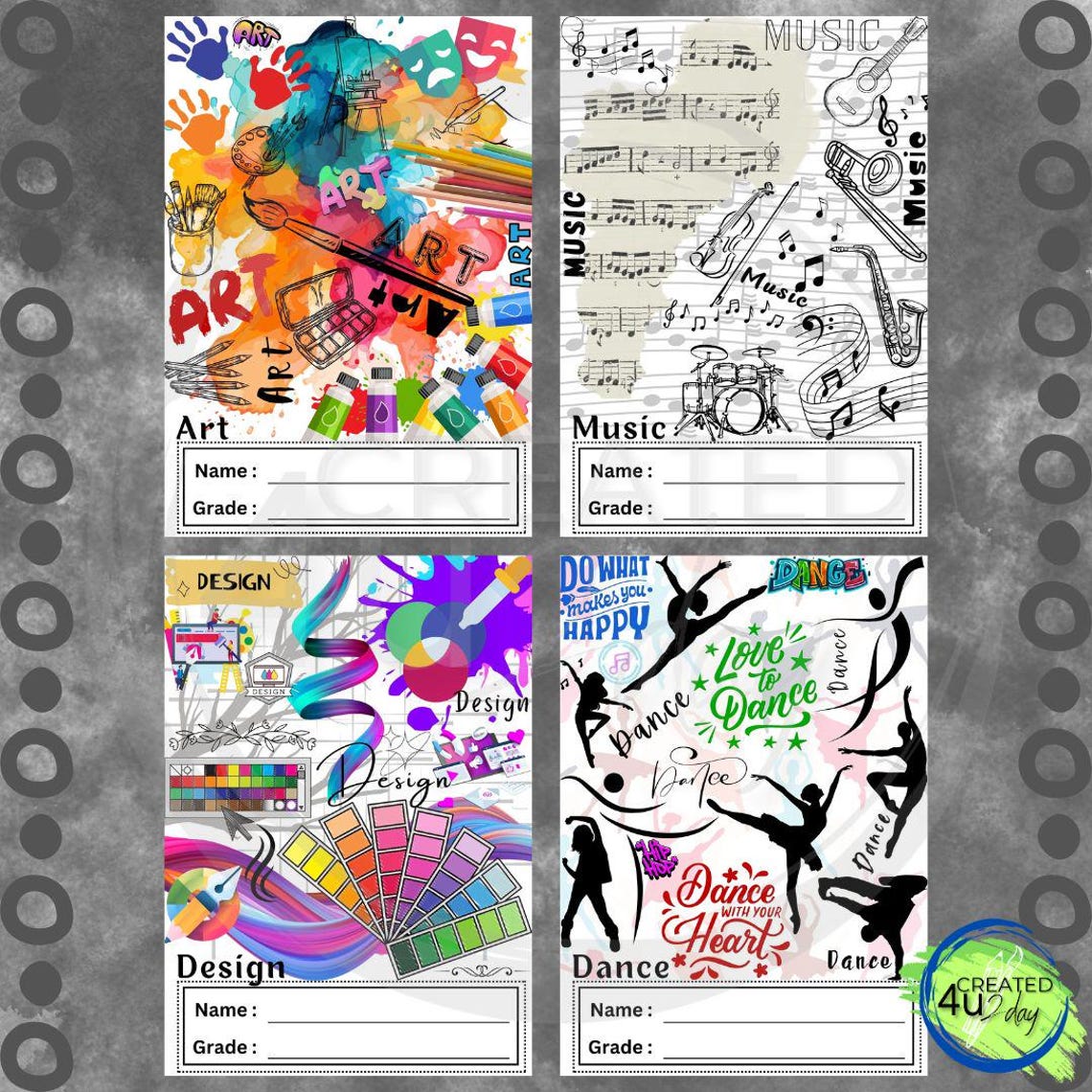 A4 School Book Covers: Printable PDF Templates (digital Download) - Etsy
