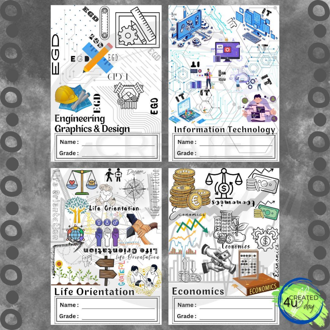 A4 School Book Covers: Printable PDF Templates (digital Download) - Etsy