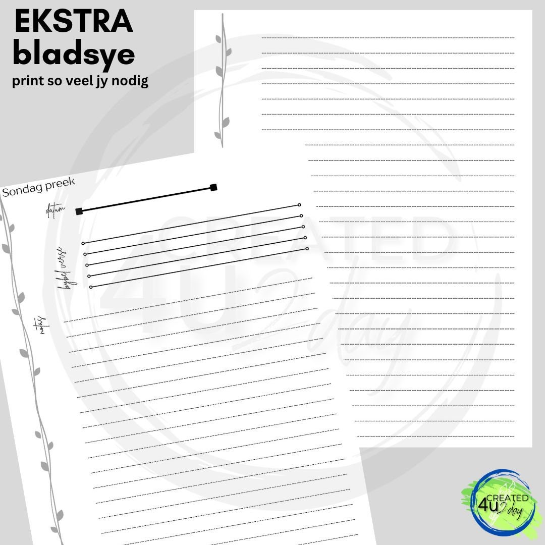 AFRIKAANS PRAYER Journal/diary Printable PDF Spiritual Wellbeing Gift ...