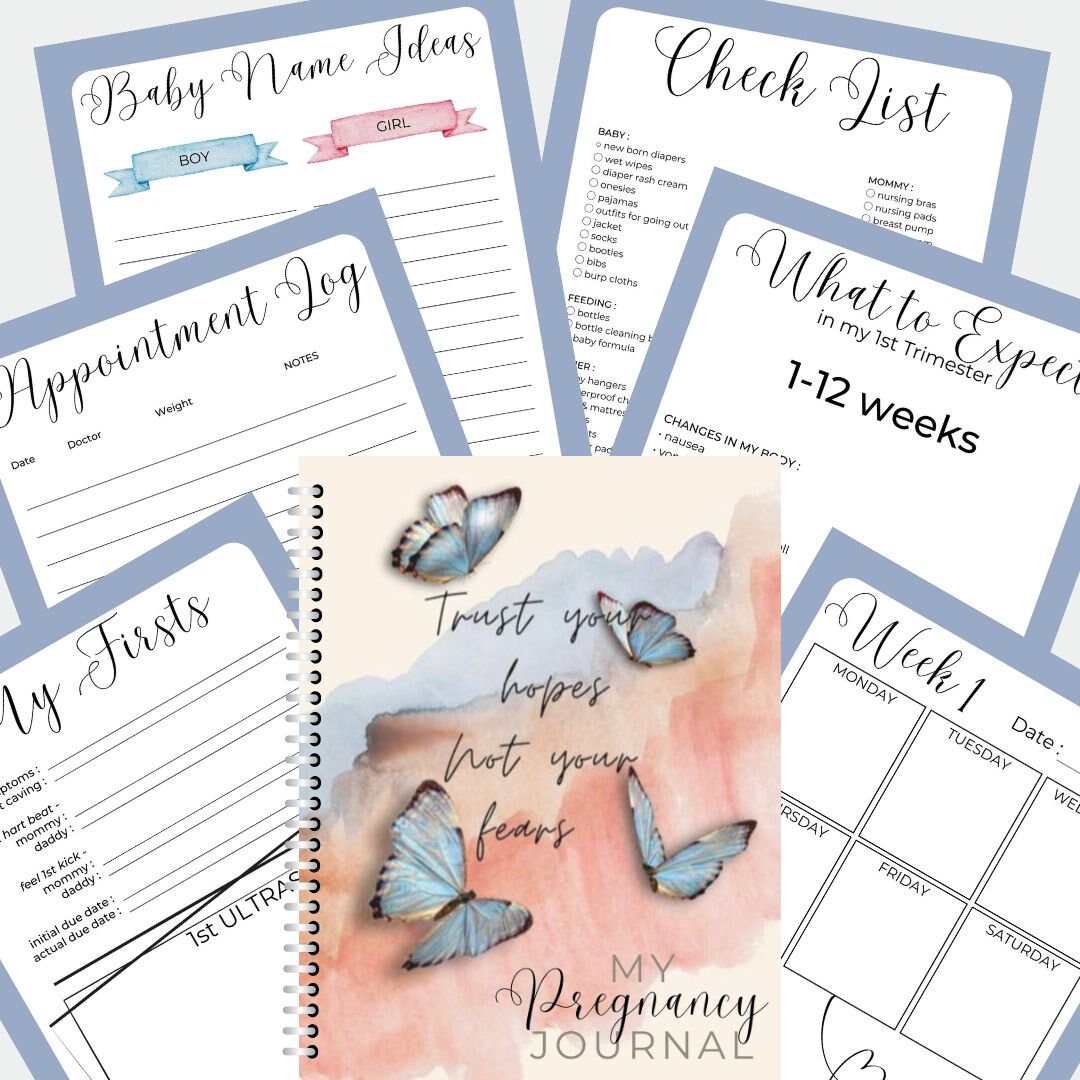PREGNANCY JOURNAL A4 PDF Printable Journal Pregnancy Keepsakes ...